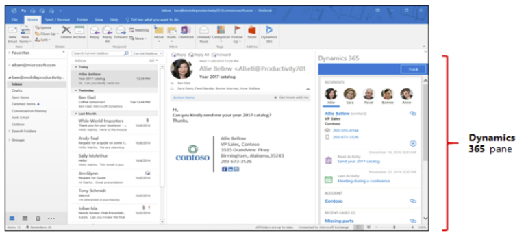 Understanding the Dynamics 365 app for Outlook