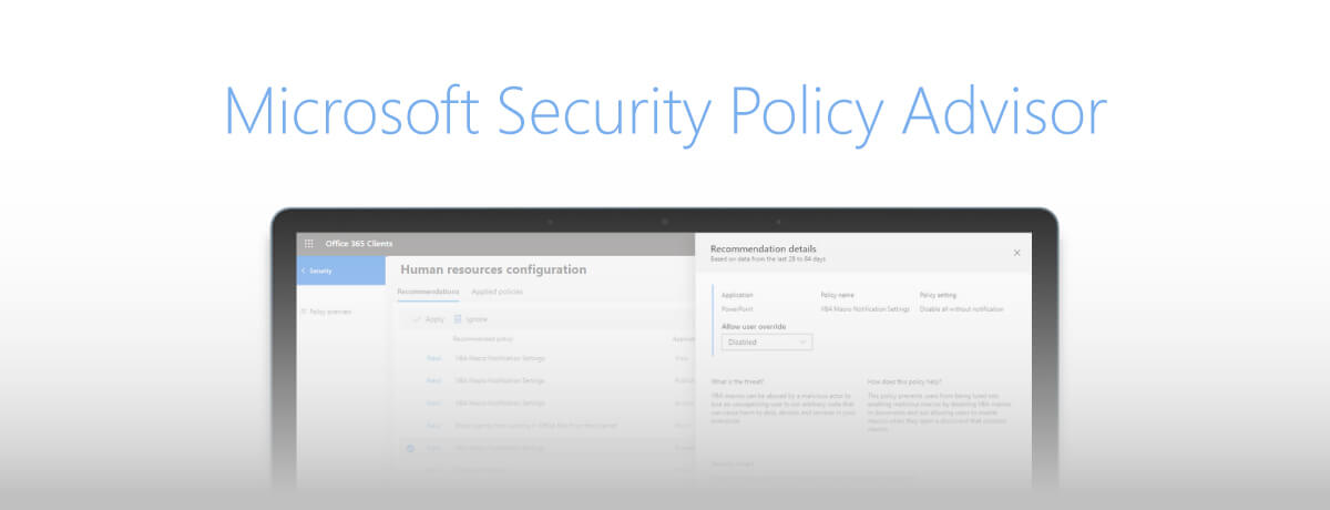 Security Policy Advisor, a new Service for Office 365 | SherWeb
